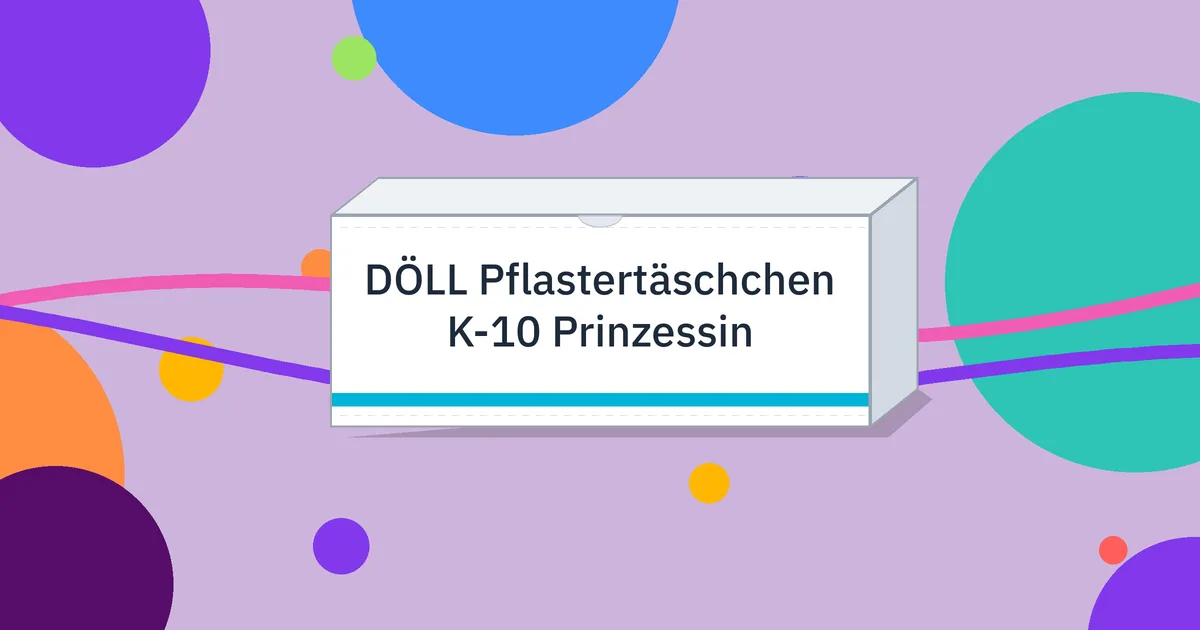 Symbolbild: Packung mit der Aufschrift DÖLL Pflastertäschchen K-10 Prinzessin (PZN 19495820) – Verfügbarkeit und Bezug in Apotheken in Frankfurt am Main