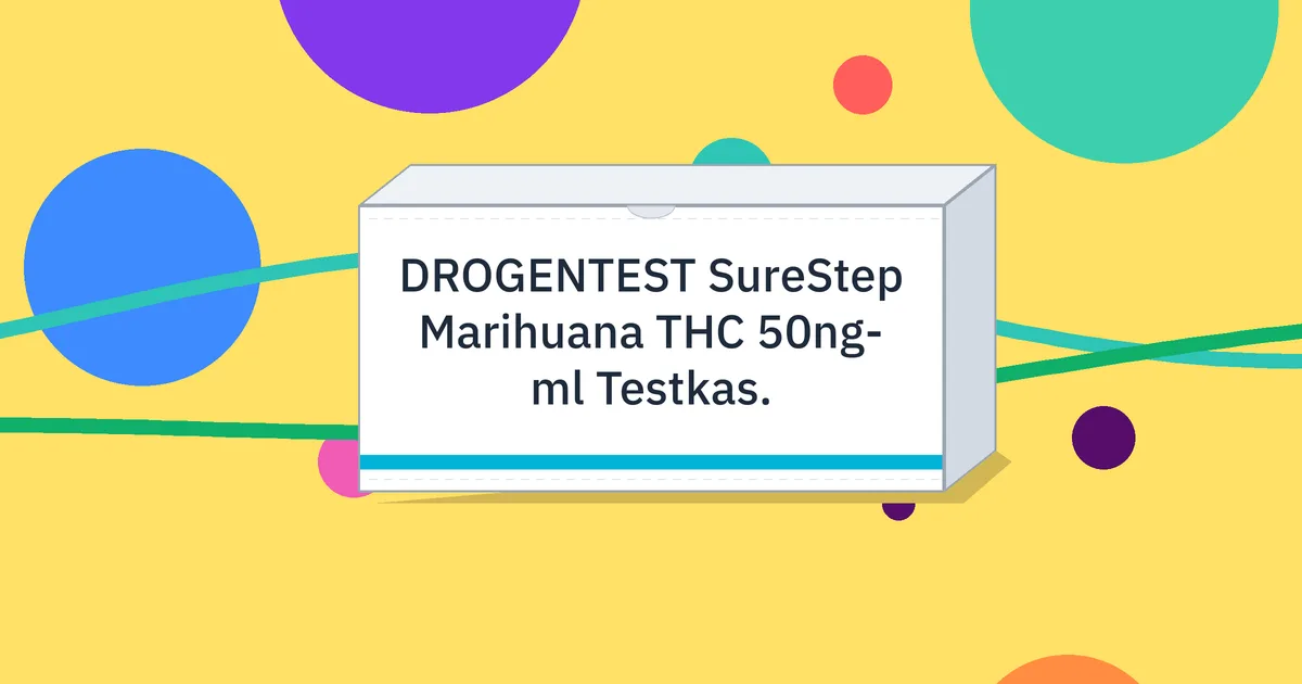 Symbolbild: Packung mit der Aufschrift DROGENTEST SureStep Marihuana THC 50ng-ml Testkas. (PZN 16573264) – Verfügbarkeit und Bezug in Apotheken in Frankfurt am Main