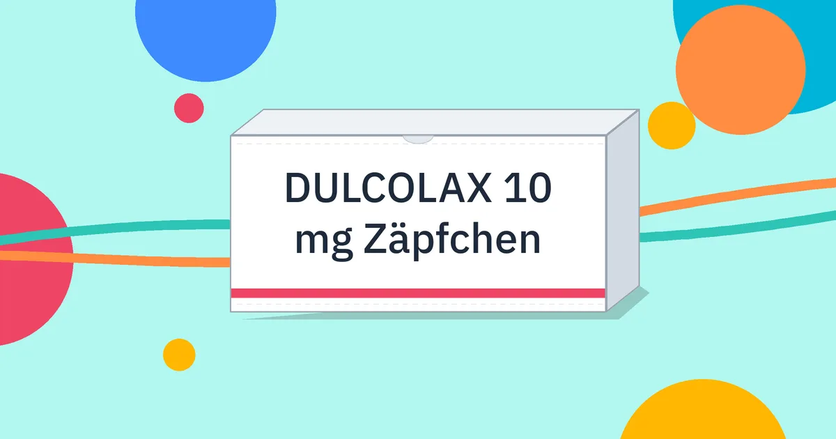 Symbolbild: Packung mit der Aufschrift DULCOLAX 10 mg Zäpfchen (PZN 07291555) – Verfügbarkeit und Bezug in Apotheken in Frankfurt am Main