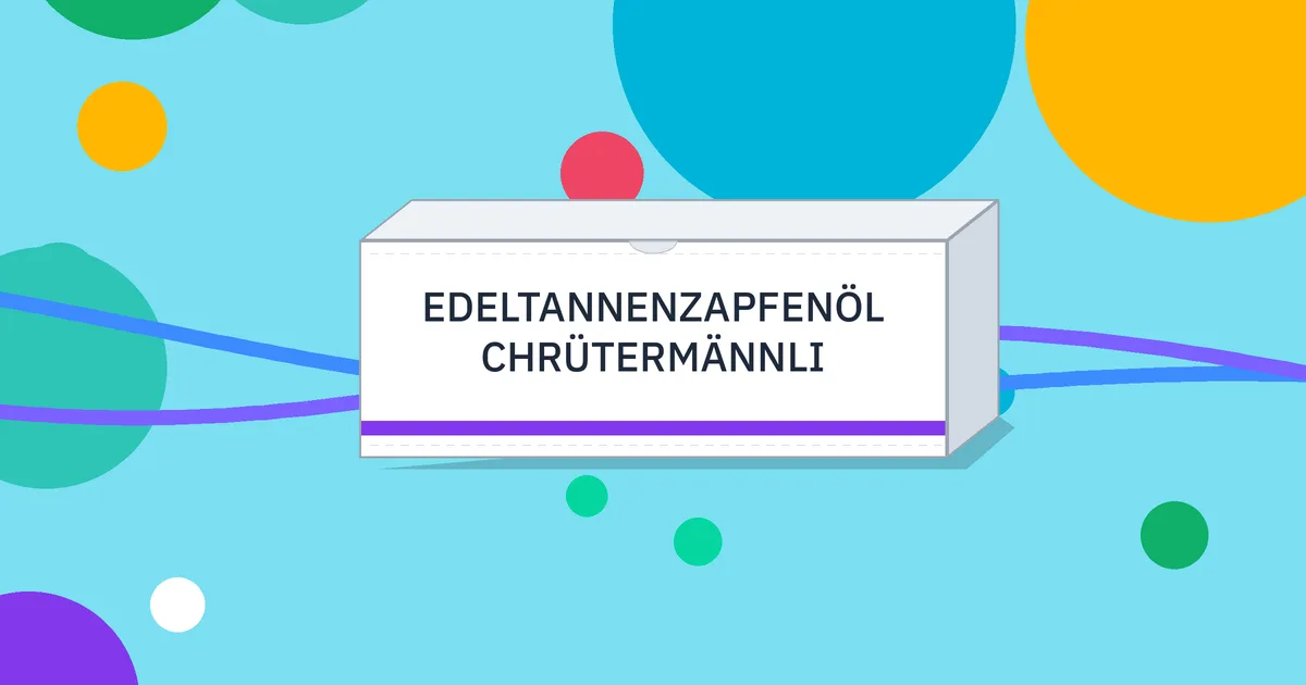 Symbolbild: Packung mit der Aufschrift EDELTANNENZAPFENÖL CHRÜTERMÄNNLI (PZN 07196578) – Verfügbarkeit und Bezug in Apotheken in Frankfurt am Main