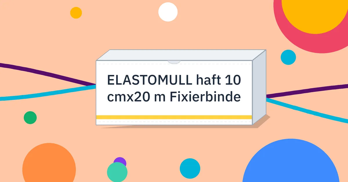 Symbolbild: Packung mit der Aufschrift ELASTOMULL haft 10 cmx20 m Fixierbinde (PZN 18116223) – Verfügbarkeit und Bezug in Apotheken in Frankfurt am Main