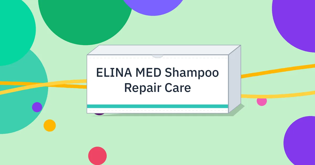Symbolbild: Packung mit der Aufschrift ELINA MED Shampoo Repair Care (PZN 18398799) – Verfügbarkeit und Bezug in Apotheken in Frankfurt am Main
