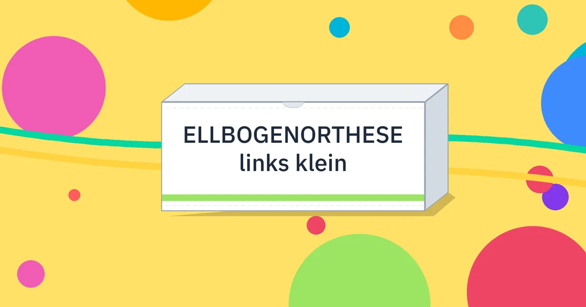 Symbolbild: Packung mit der Aufschrift ELLBOGENORTHESE links klein (PZN 02641737) – Verfügbarkeit und Bezug in Apotheken in Frankfurt am Main