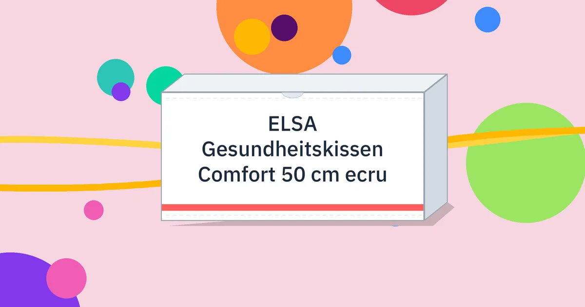 Symbolbild: Packung mit der Aufschrift ELSA Gesundheitskissen Comfort 50 cm ecru (PZN 02816349) – Verfügbarkeit und Bezug in Apotheken in Frankfurt am Main
