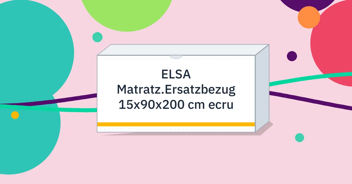 Symbolbild: Packung mit der Aufschrift ELSA Matratz.Ersatzbezug 15x90x200 cm ecru (PZN 02820612) – Verfügbarkeit und Bezug in Apotheken in Frankfurt am Main