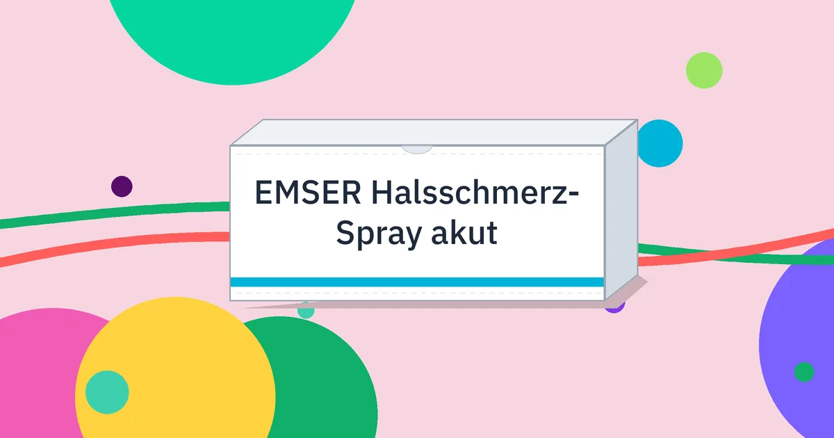 Symbolbild: Packung mit der Aufschrift EMSER Halsschmerz-Spray akut (PZN 13154489) – Verfügbarkeit und Bezug in Apotheken in Frankfurt am Main