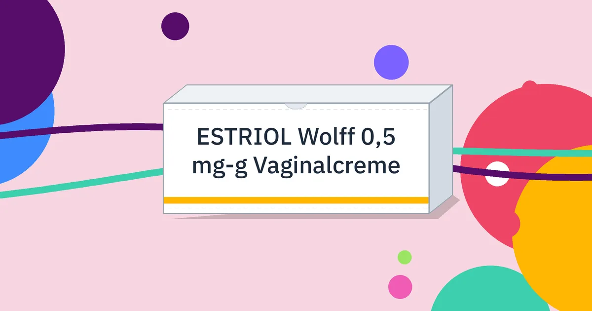 Symbolbild: Packung mit der Aufschrift ESTRIOL Wolff 0,5 mg-g Vaginalcreme (PZN 11236289) – Verfügbarkeit und Bezug in Apotheken in Frankfurt am Main