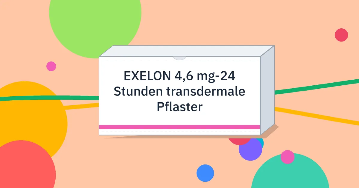 Symbolbild: Packung mit der Aufschrift EXELON 4,6 mg-24 Stunden transdermale Pflaster (PZN 06733643) – Verfügbarkeit und Bezug in Apotheken in Frankfurt am Main