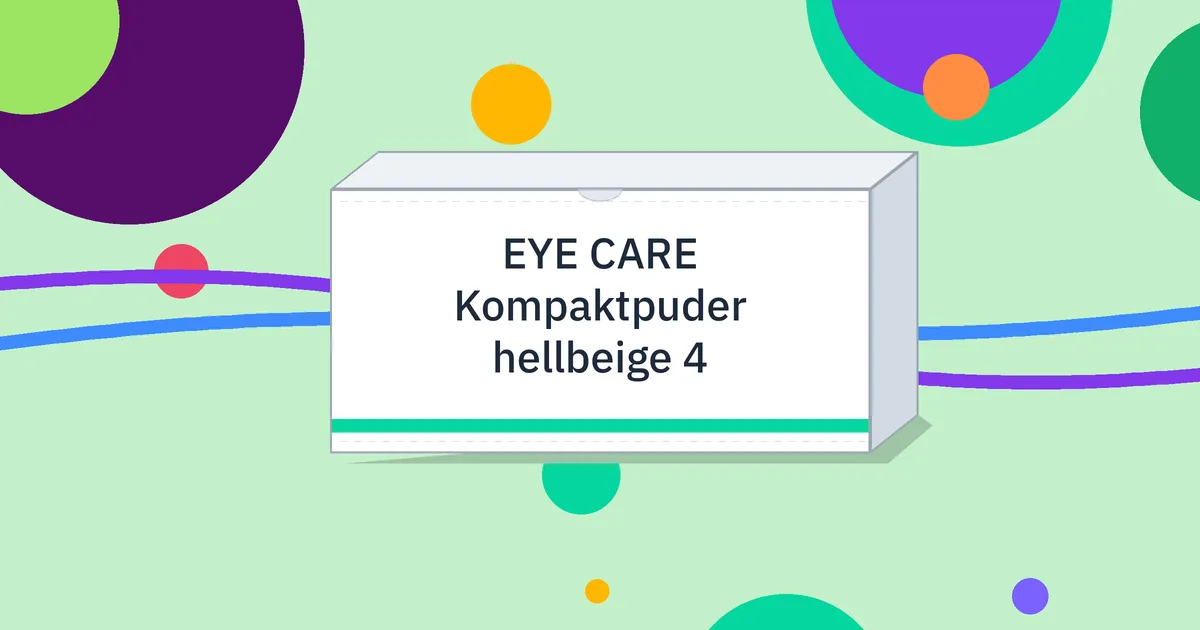 Symbolbild: Packung mit der Aufschrift EYE CARE Kompaktpuder hellbeige 4 (PZN 00777332) – Verfügbarkeit und Bezug in Apotheken in Frankfurt am Main