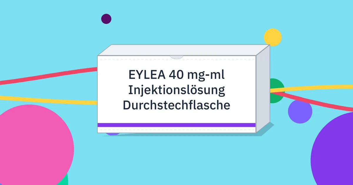 Symbolbild: Packung mit der Aufschrift EYLEA 40 mg-ml Injektionslösung Durchstechflasche (PZN 11557674) – Verfügbarkeit und Bezug in Apotheken in Frankfurt am Main
