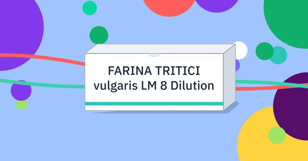 Symbolbild: Packung mit der Aufschrift FARINA TRITICI vulgaris LM 8 Dilution (PZN 13487819) – Verfügbarkeit und Bezug in Apotheken in Frankfurt am Main