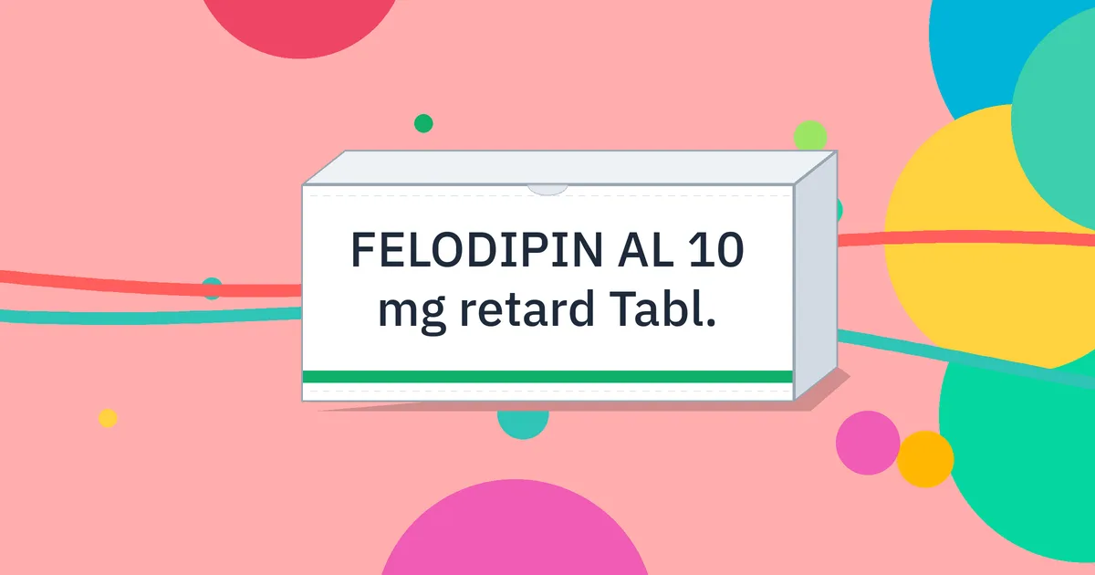 Symbolbild: Packung mit der Aufschrift FELODIPIN AL 10 mg retard Tabl. (PZN 02252912) – Verfügbarkeit und Bezug in Apotheken in Frankfurt am Main