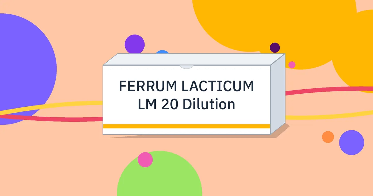 Symbolbild: Packung mit der Aufschrift FERRUM LACTICUM LM 20 Dilution (PZN 12849485) – Verfügbarkeit und Bezug in Apotheken in Frankfurt am Main