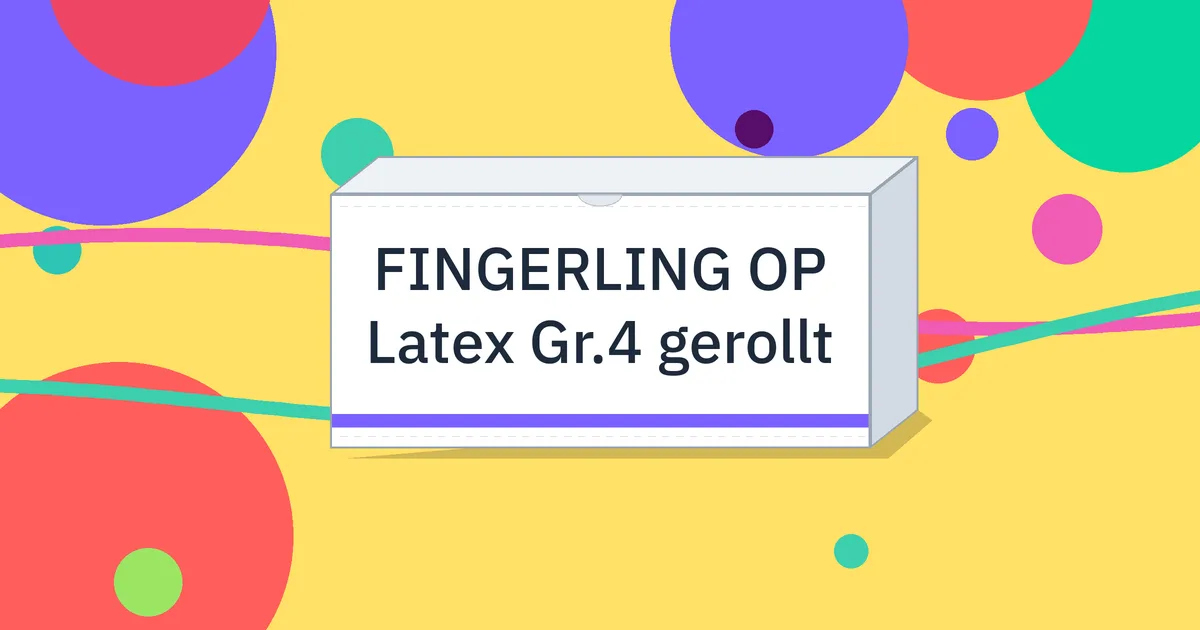 Symbolbild: Packung mit der Aufschrift FINGERLING OP Latex Gr.4 gerollt (PZN 04444389) – Verfügbarkeit und Bezug in Apotheken in Frankfurt am Main
