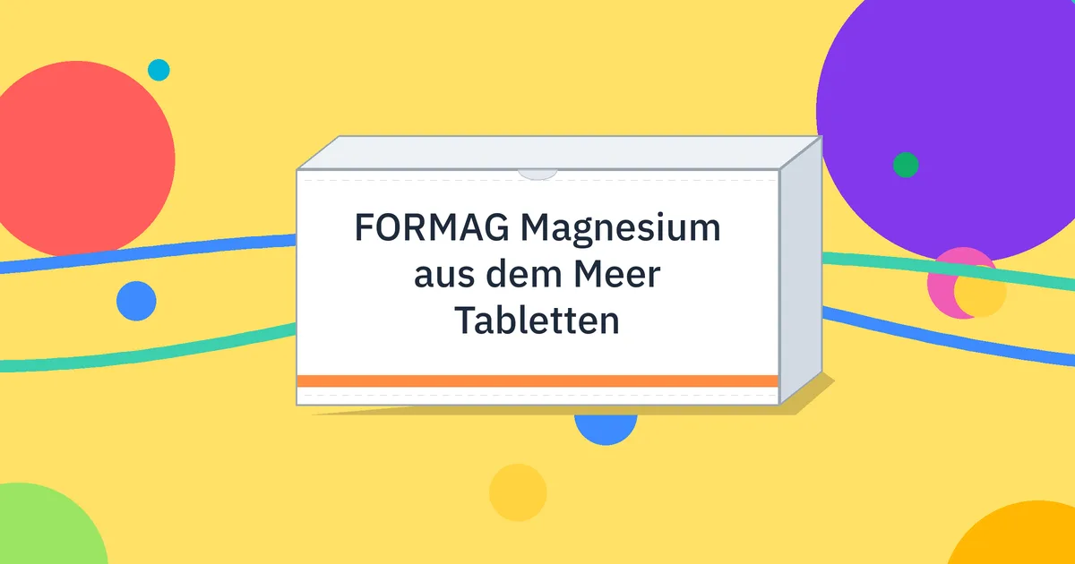 Symbolbild: Packung mit der Aufschrift FORMAG Magnesium aus dem Meer Tabletten (PZN 17584413) – Verfügbarkeit und Bezug in Apotheken in Frankfurt am Main