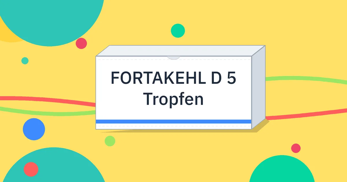Symbolbild: Packung mit der Aufschrift FORTAKEHL D 5 Tropfen (PZN 03207173) – Verfügbarkeit und Bezug in Apotheken in Frankfurt am Main