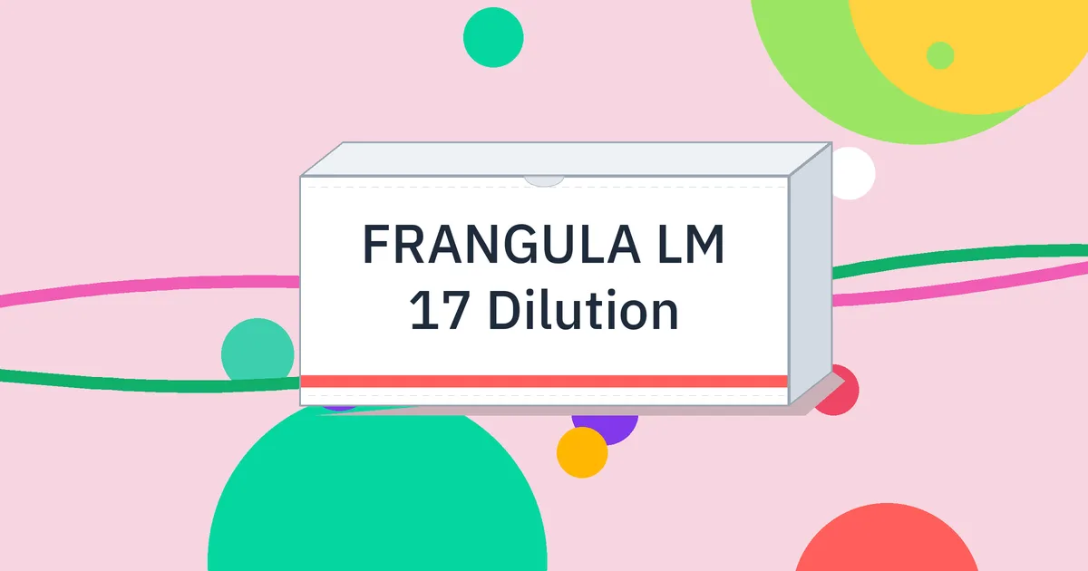 Symbolbild: Packung mit der Aufschrift FRANGULA LM 17 Dilution (PZN 12874448) – Verfügbarkeit und Bezug in Apotheken in Frankfurt am Main