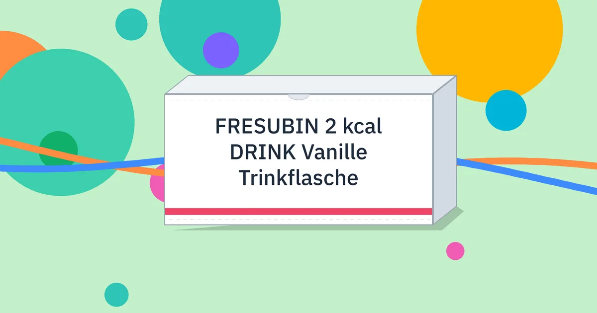 Symbolbild: Packung mit der Aufschrift FRESUBIN 2 kcal DRINK Vanille Trinkflasche (PZN 19372767) – Verfügbarkeit und Bezug in Apotheken in Frankfurt am Main