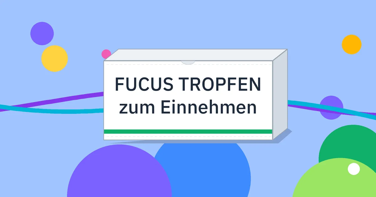 Symbolbild: Packung mit der Aufschrift FUCUS TROPFEN zum Einnehmen (PZN 11602222) – Verfügbarkeit und Bezug in Apotheken in Frankfurt am Main