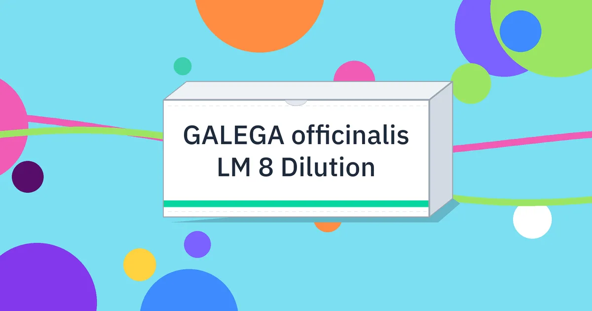 Symbolbild: Packung mit der Aufschrift GALEGA officinalis LM 8 Dilution (PZN 13495693) – Verfügbarkeit und Bezug in Apotheken in Frankfurt am Main