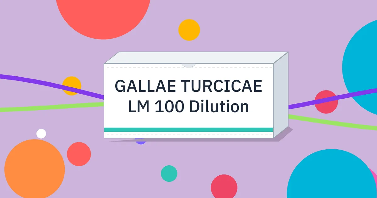 Symbolbild: Packung mit der Aufschrift GALLAE TURCICAE LM 100 Dilution (PZN 13498349) – Verfügbarkeit und Bezug in Apotheken in Frankfurt am Main