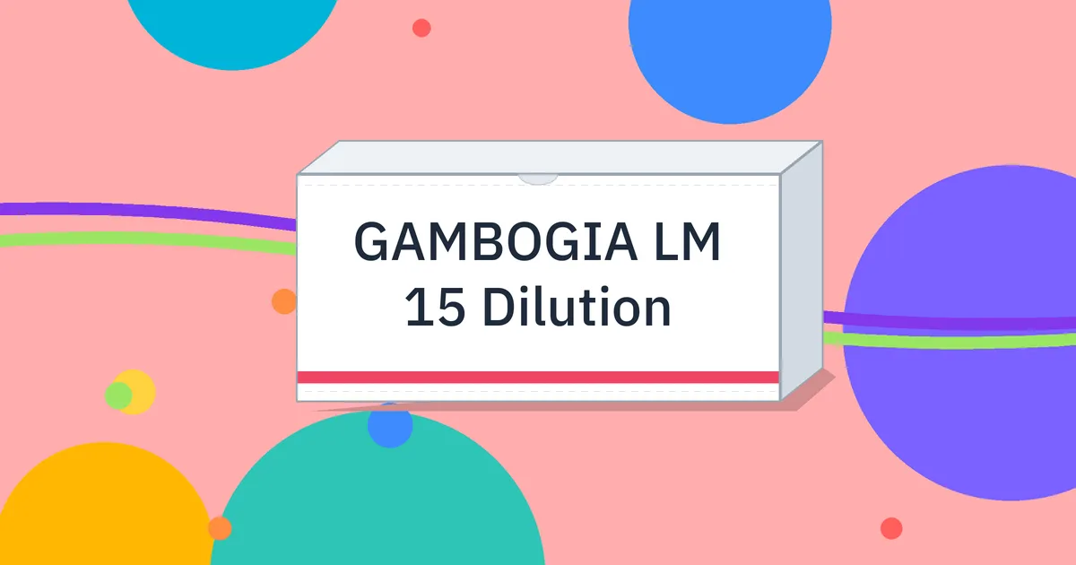 Symbolbild: Packung mit der Aufschrift GAMBOGIA LM 15 Dilution (PZN 13498562) – Verfügbarkeit und Bezug in Apotheken in Frankfurt am Main
