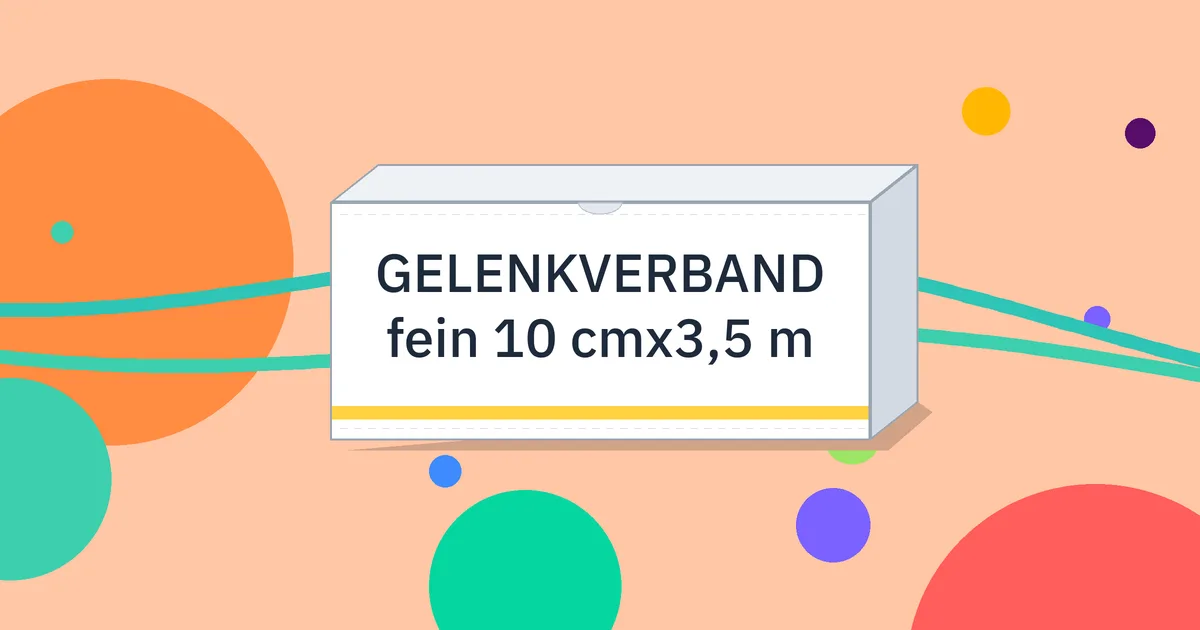Symbolbild: Packung mit der Aufschrift GELENKVERBAND fein 10 cmx3,5 m (PZN 01721500) – Verfügbarkeit und Bezug in Apotheken in Frankfurt am Main