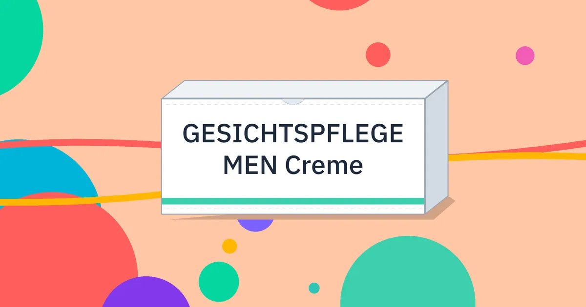 Symbolbild: Packung mit der Aufschrift GESICHTSPFLEGE MEN Creme (PZN 19907381) – Verfügbarkeit und Bezug in Apotheken in Frankfurt am Main