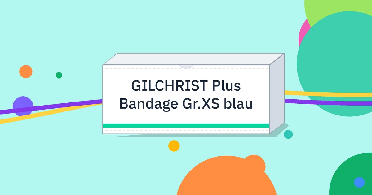 Symbolbild: Packung mit der Aufschrift GILCHRIST Plus Bandage Gr.XS blau (PZN 04913039) – Verfügbarkeit und Bezug in Apotheken in Frankfurt am Main