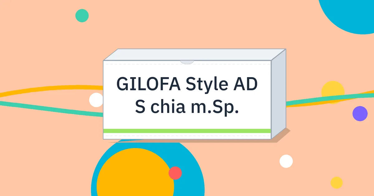 Symbolbild: Packung mit der Aufschrift GILOFA Style AD S chia m.Sp. (PZN 16727365) – Verfügbarkeit und Bezug in Apotheken in Frankfurt am Main