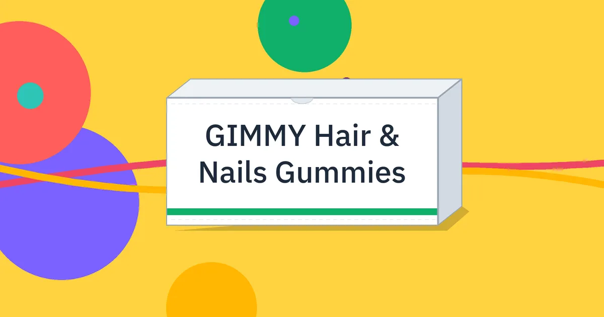 Symbolbild: Packung mit der Aufschrift GIMMY Hair & Nails Gummies (PZN 20127694) – Verfügbarkeit und Bezug in Apotheken in Frankfurt am Main