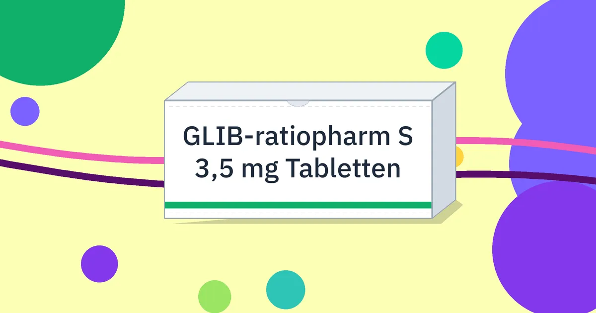 Symbolbild: Packung mit der Aufschrift GLIB-ratiopharm S 3,5 mg Tabletten (PZN 06714806) – Verfügbarkeit und Bezug in Apotheken in Frankfurt am Main