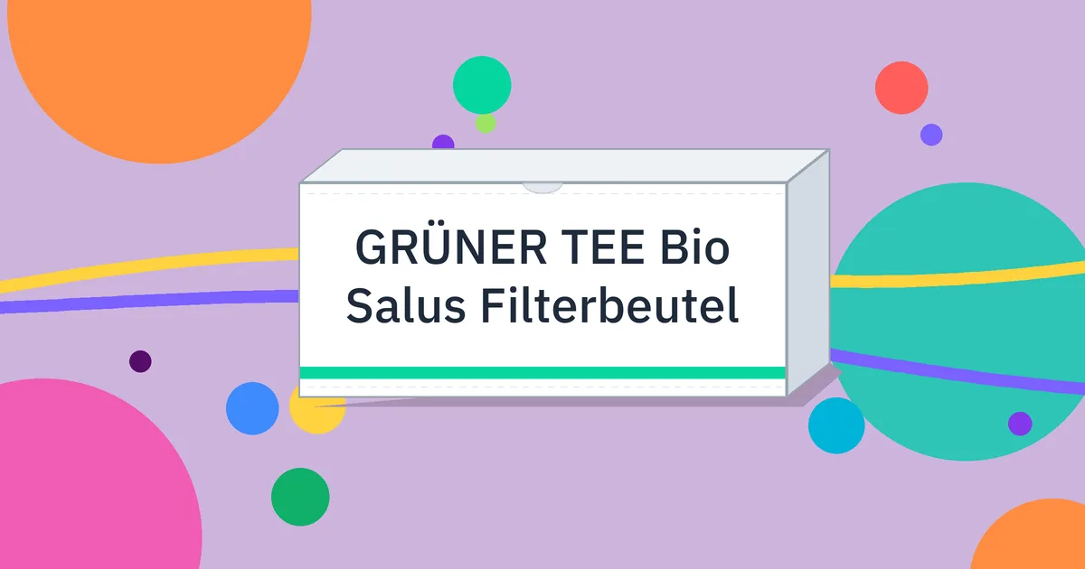 Symbolbild: Packung mit der Aufschrift GRÜNER TEE Bio Salus Filterbeutel (PZN 00249372) – Verfügbarkeit und Bezug in Apotheken in Frankfurt am Main