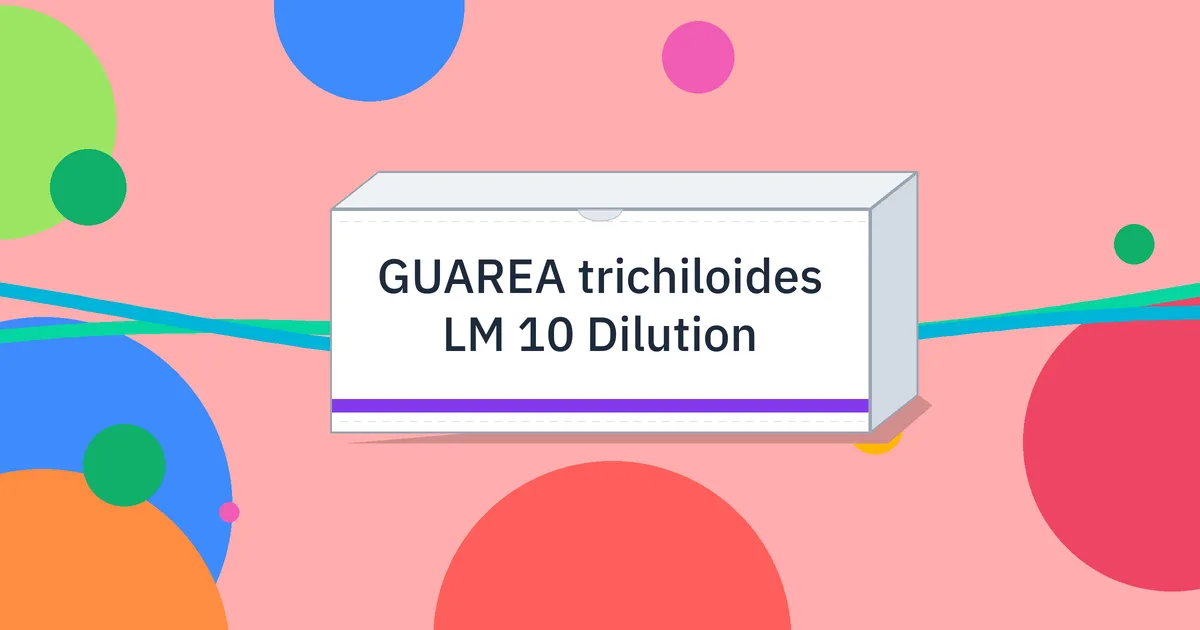 Symbolbild: Packung mit der Aufschrift GUAREA trichiloides LM 10 Dilution (PZN 13548389) – Verfügbarkeit und Bezug in Apotheken in Frankfurt am Main