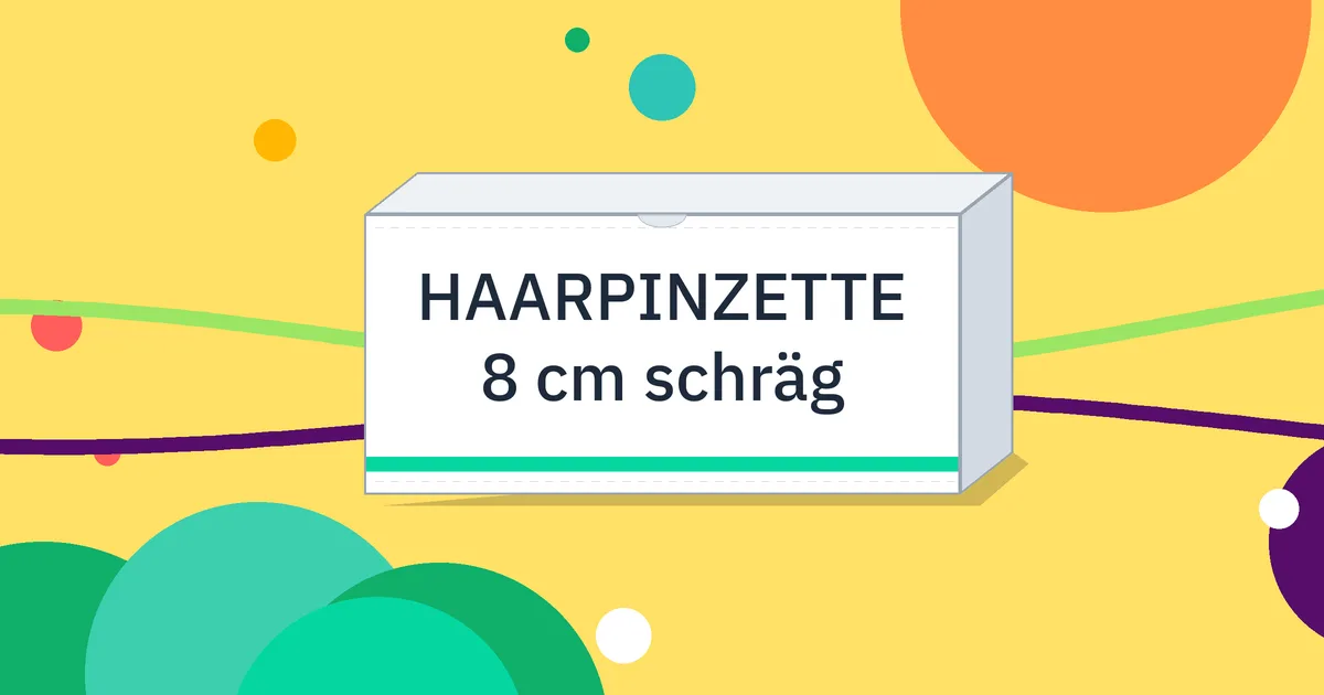 Symbolbild: Packung mit der Aufschrift HAARPINZETTE 8 cm schräg (PZN 17287508) – Verfügbarkeit und Bezug in Apotheken in Frankfurt am Main