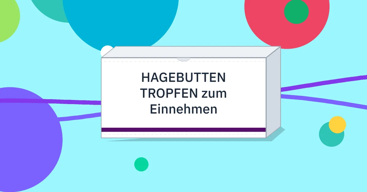 Symbolbild: Packung mit der Aufschrift HAGEBUTTEN TROPFEN zum Einnehmen (PZN 11366431) – Verfügbarkeit und Bezug in Apotheken in Frankfurt am Main