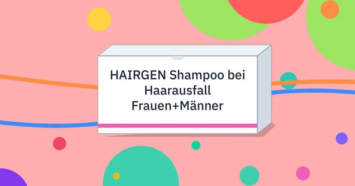 Symbolbild: Packung mit der Aufschrift HAIRGEN Shampoo bei Haarausfall Frauen+Männer (PZN 17887591) – Verfügbarkeit und Bezug in Apotheken in Frankfurt am Main