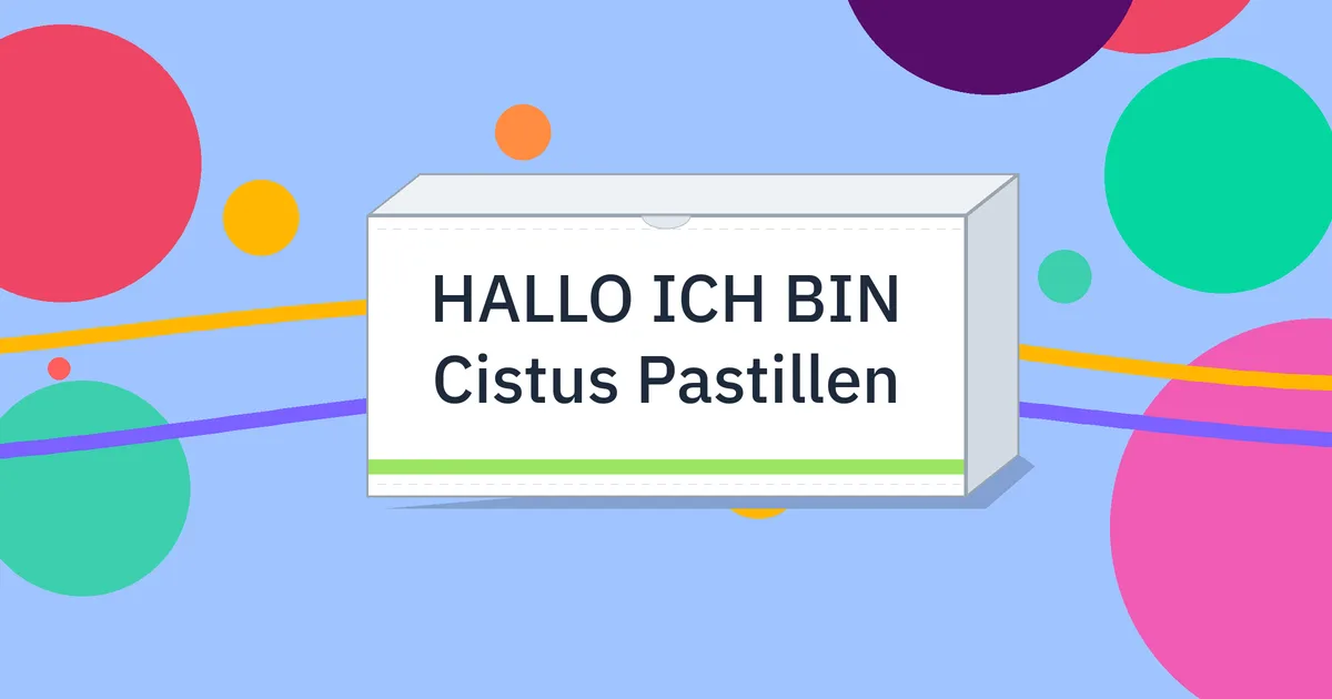 Symbolbild: Packung mit der Aufschrift HALLO ICH BIN Cistus Pastillen (PZN 14320926) – Verfügbarkeit und Bezug in Apotheken in Frankfurt am Main