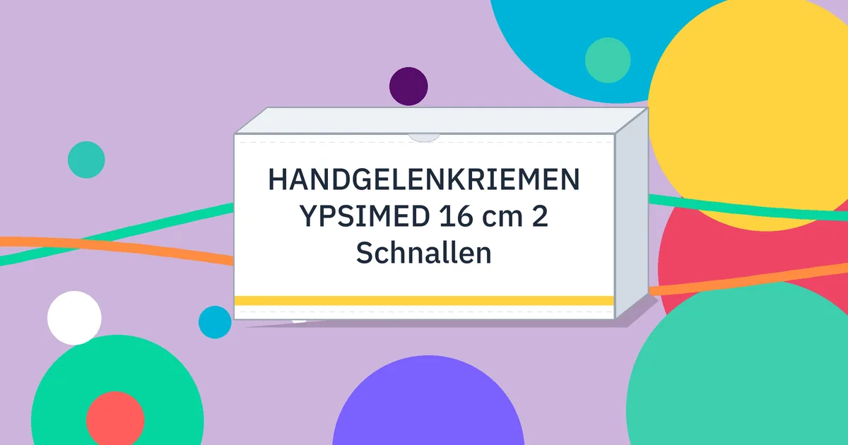 Symbolbild: Packung mit der Aufschrift HANDGELENKRIEMEN YPSIMED 16 cm 2 Schnallen (PZN 04990436) – Verfügbarkeit und Bezug in Apotheken in Frankfurt am Main