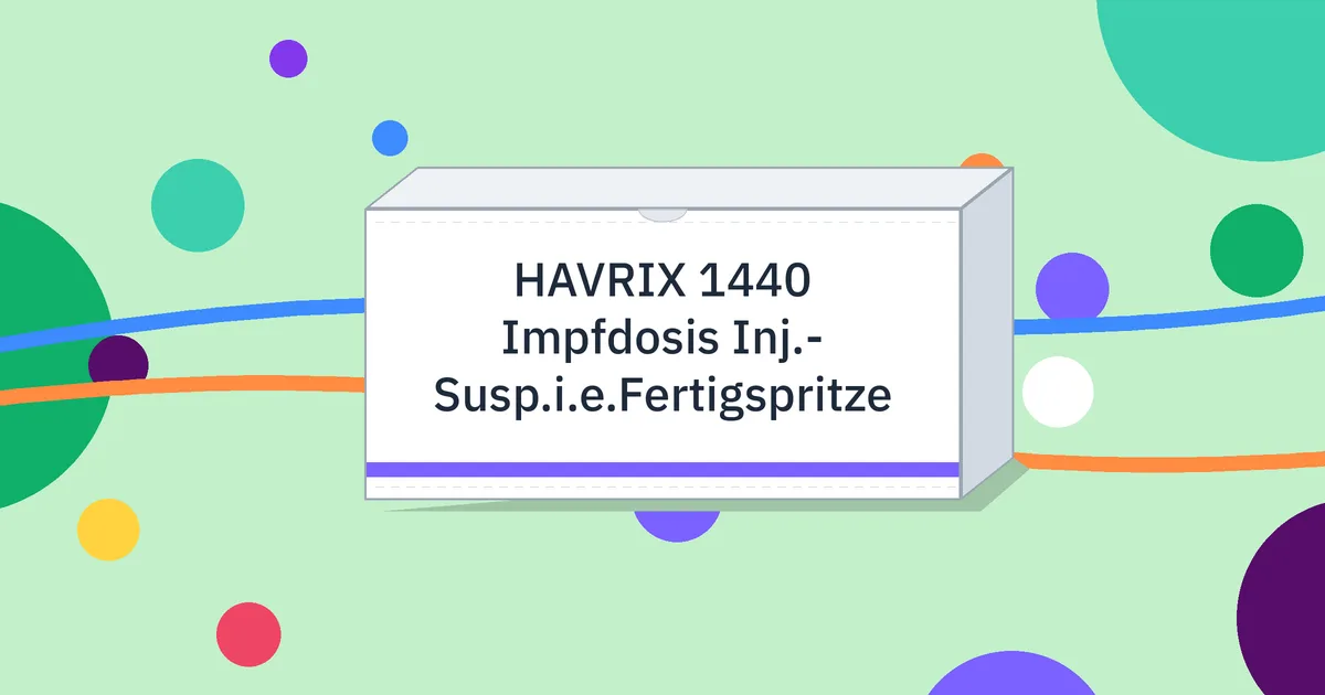 Symbolbild: Packung mit der Aufschrift HAVRIX 1440 Impfdosis Inj.-Susp.i.e.Fertigspritze (PZN 02946313) – Verfügbarkeit und Bezug in Apotheken in Frankfurt am Main