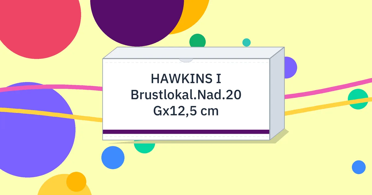 Symbolbild: Packung mit der Aufschrift HAWKINS I Brustlokal.Nad.20 Gx12,5 cm (PZN 06772100) – Verfügbarkeit und Bezug in Apotheken in Frankfurt am Main
