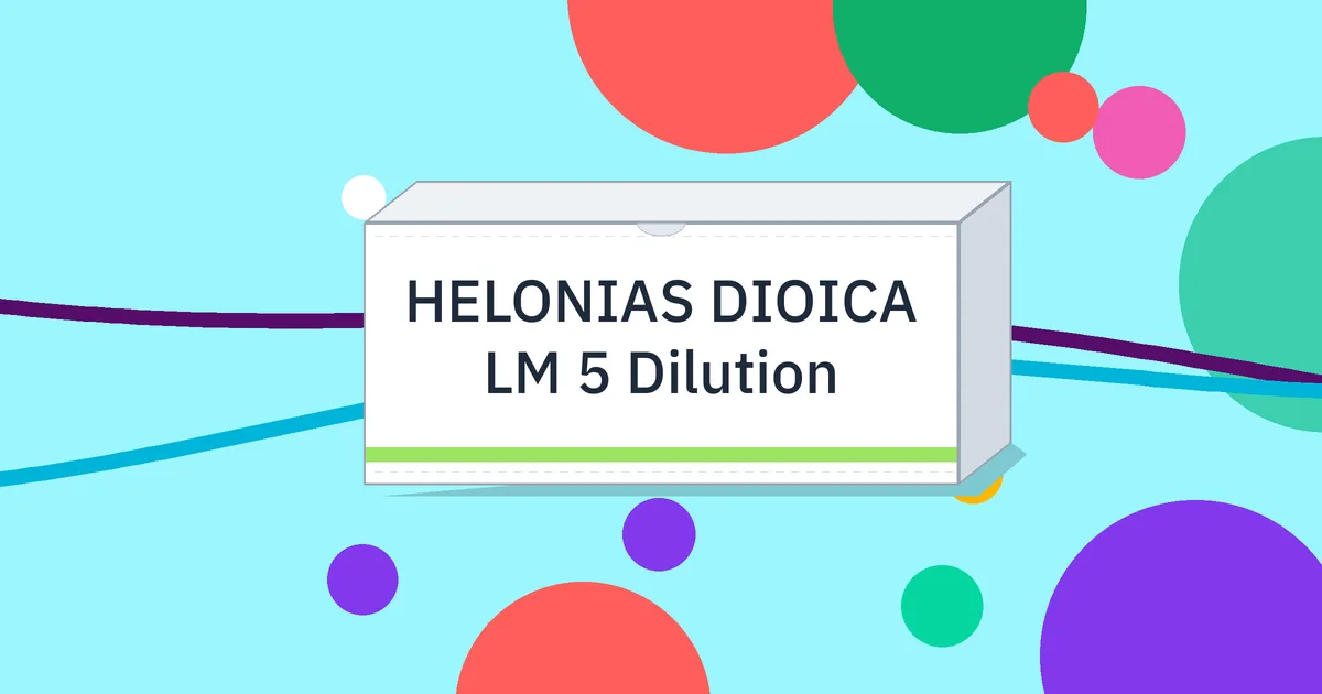 Symbolbild: Packung mit der Aufschrift HELONIAS DIOICA LM 5 Dilution (PZN 12886960) – Verfügbarkeit und Bezug in Apotheken in Frankfurt am Main