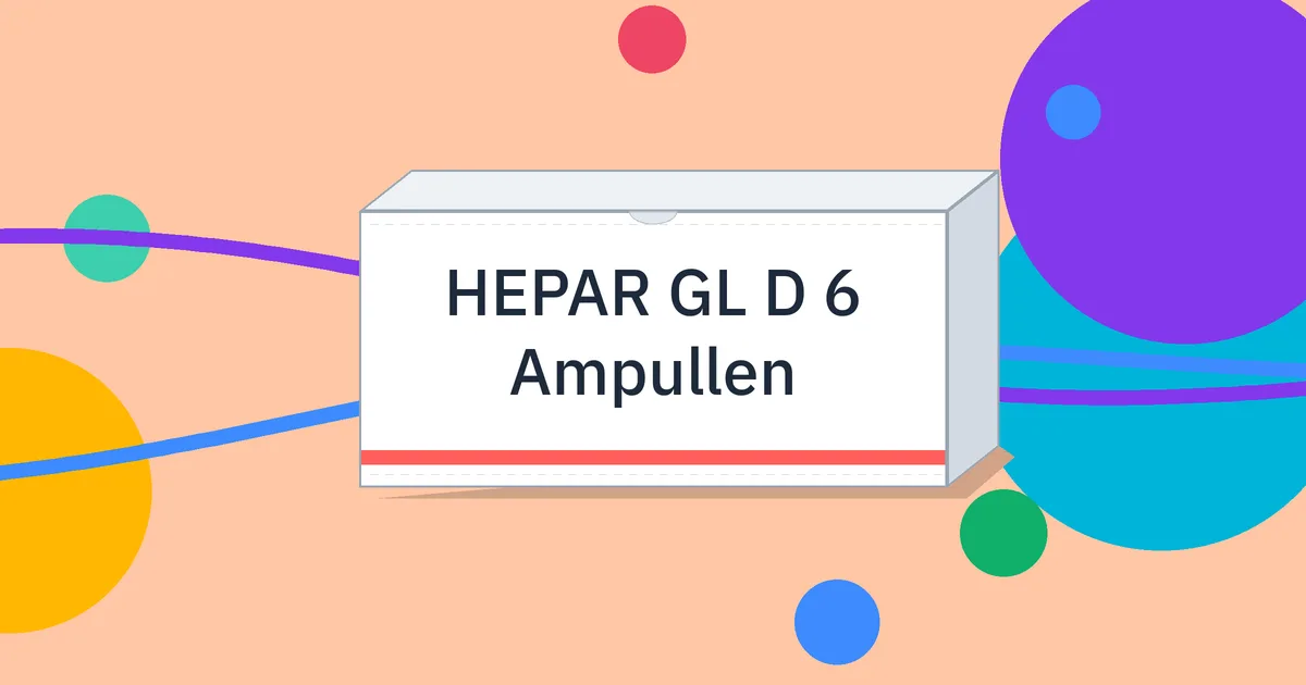 Symbolbild: Packung mit der Aufschrift HEPAR GL D 6 Ampullen (PZN 02829748) – Verfügbarkeit und Bezug in Apotheken in Frankfurt am Main