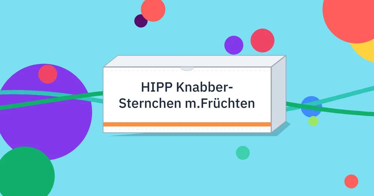Symbolbild: Packung mit der Aufschrift HIPP Knabber-Sternchen m.Früchten (PZN 15389392) – Verfügbarkeit und Bezug in Apotheken in Frankfurt am Main