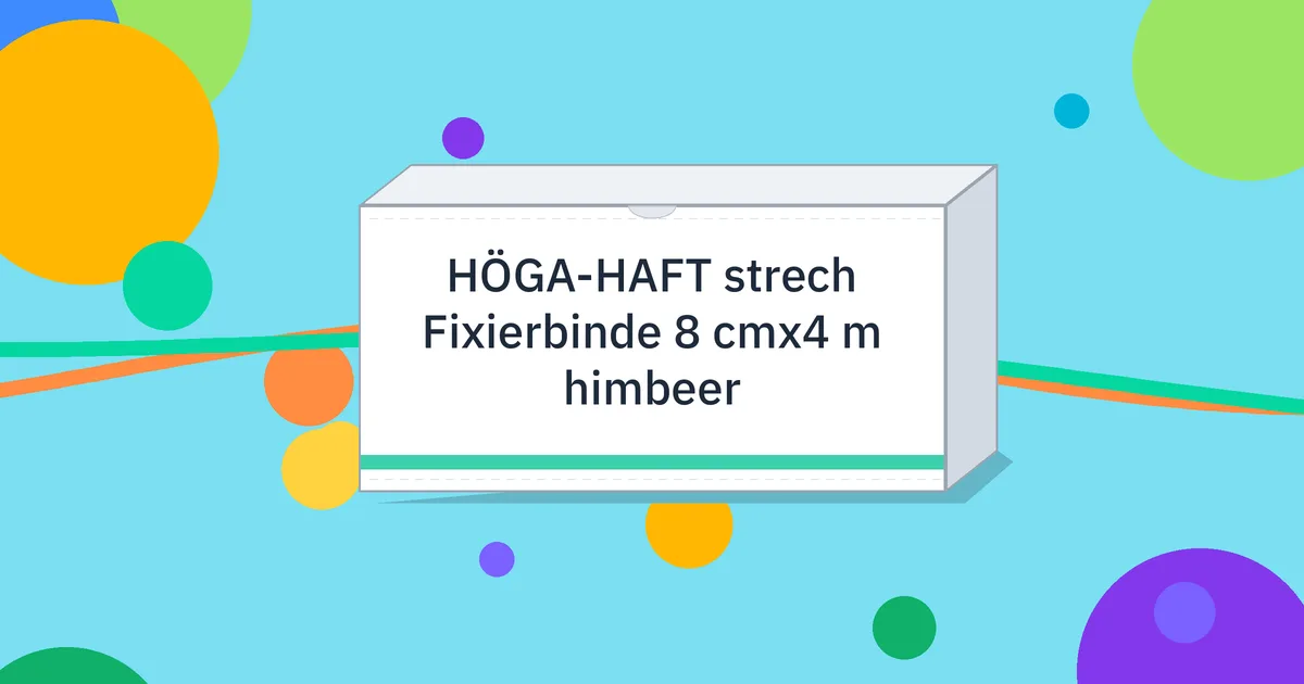 Symbolbild: Packung mit der Aufschrift HÖGA-HAFT strech Fixierbinde 8 cmx4 m himbeer (PZN 20032321) – Verfügbarkeit und Bezug in Apotheken in Frankfurt am Main