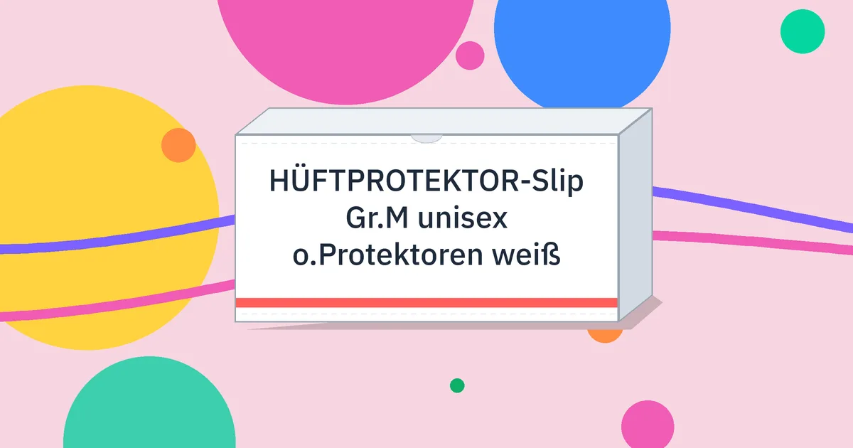 Symbolbild: Packung mit der Aufschrift HÜFTPROTEKTOR-Slip Gr.M unisex o.Protektoren weiß (PZN 14268060) – Verfügbarkeit und Bezug in Apotheken in Frankfurt am Main