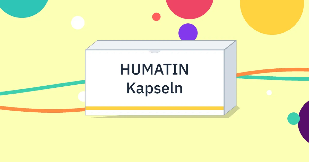 Symbolbild: Packung mit der Aufschrift HUMATIN Kapseln (PZN 04777783) – Verfügbarkeit und Bezug in Apotheken in Frankfurt am Main