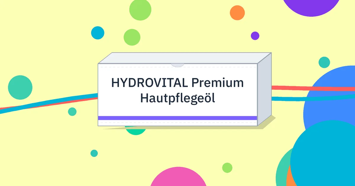 Symbolbild: Packung mit der Aufschrift HYDROVITAL Premium Hautpflegeöl (PZN 12552064) – Verfügbarkeit und Bezug in Apotheken in Frankfurt am Main