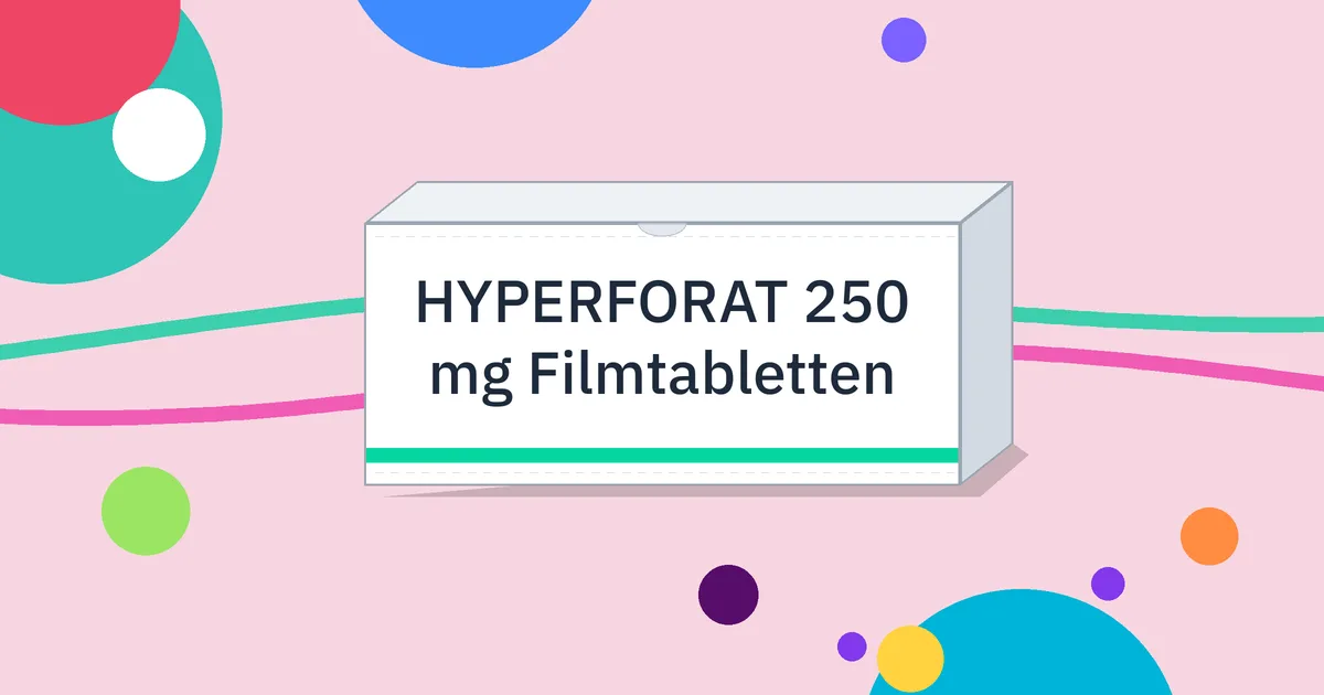 Symbolbild: Packung mit der Aufschrift HYPERFORAT 250 mg Filmtabletten (PZN 04004590) – Verfügbarkeit und Bezug in Apotheken in Frankfurt am Main