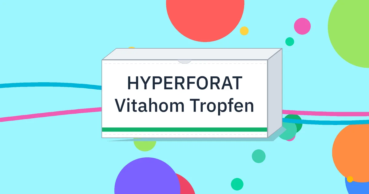 Symbolbild: Packung mit der Aufschrift HYPERFORAT Vitahom Tropfen (PZN 02292018) – Verfügbarkeit und Bezug in Apotheken in Frankfurt am Main